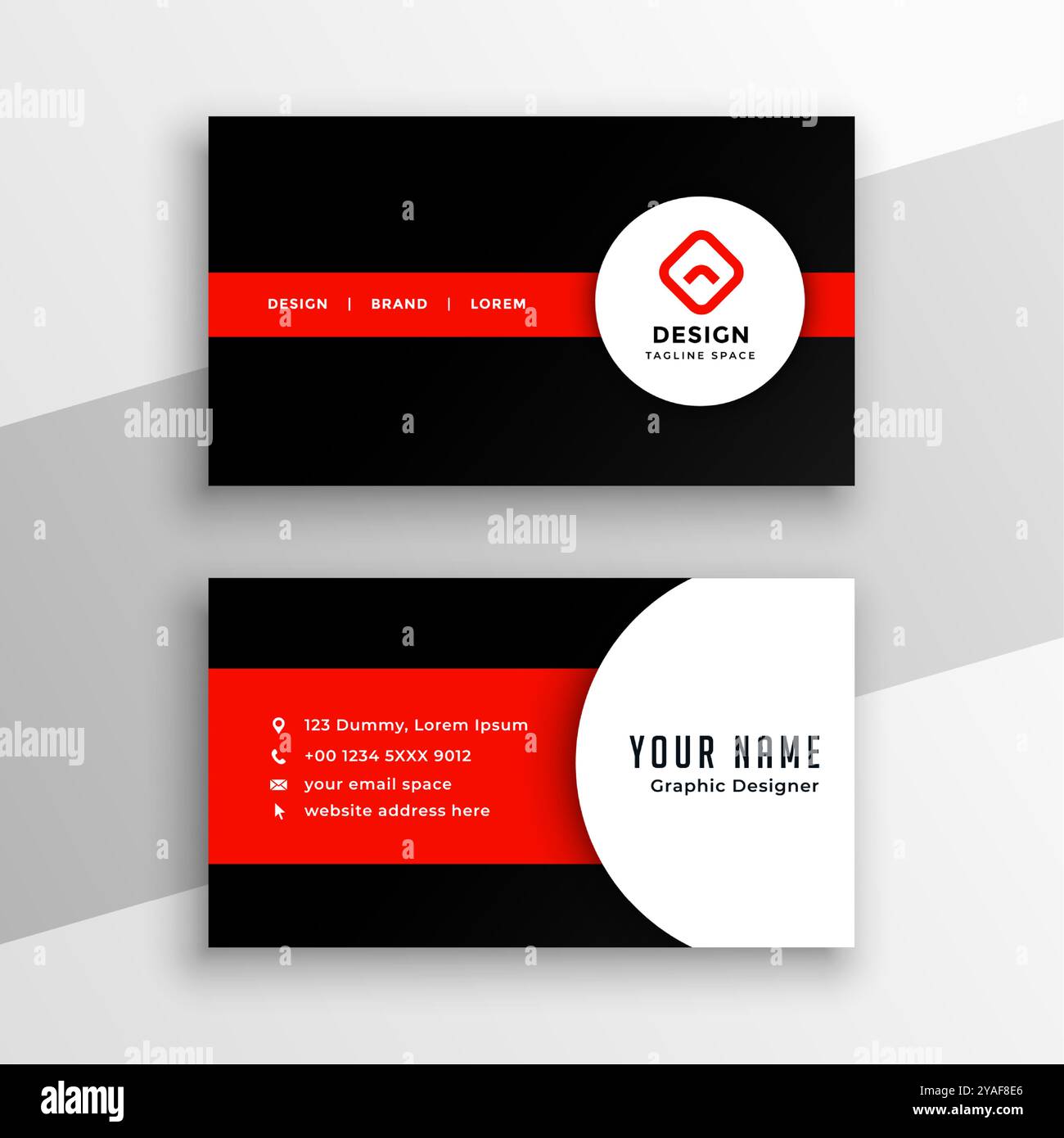 red and black modern business card template for professional networking ...