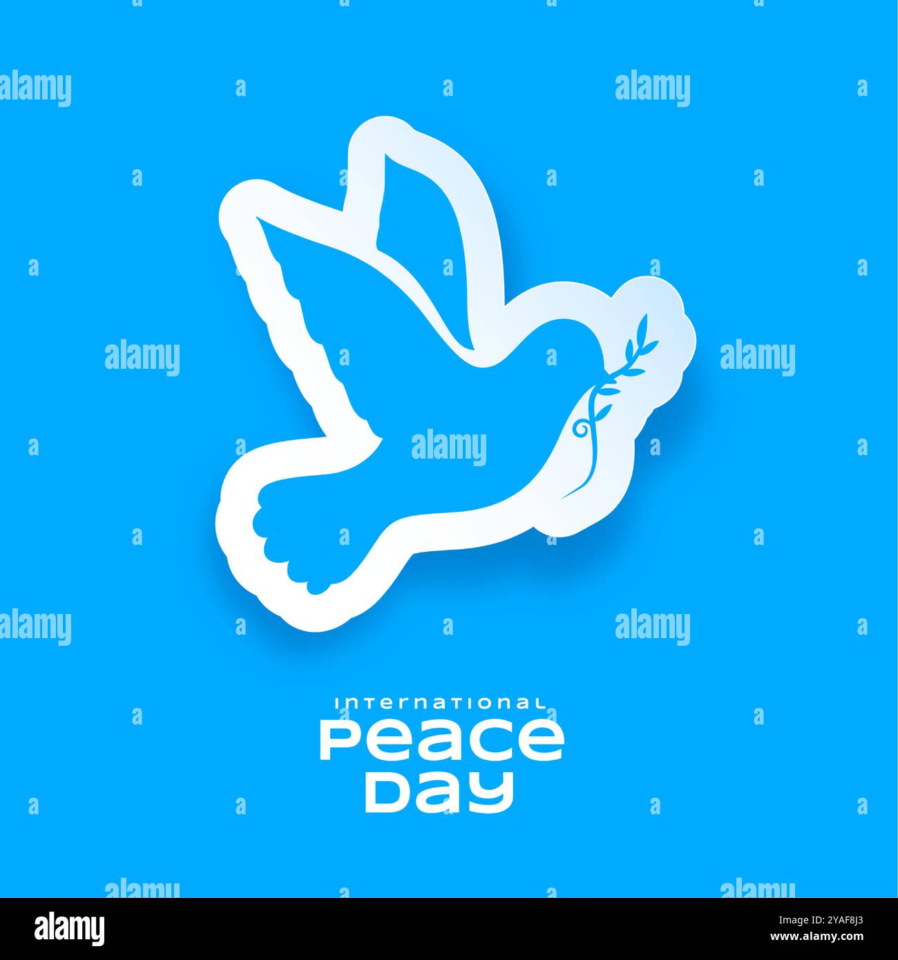 happy world peace day poster with papercut dove bird design Stock ...