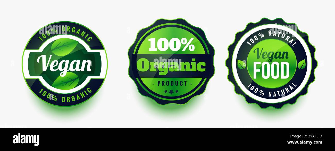 collection of farm fresh organic product label or tag design vector ...