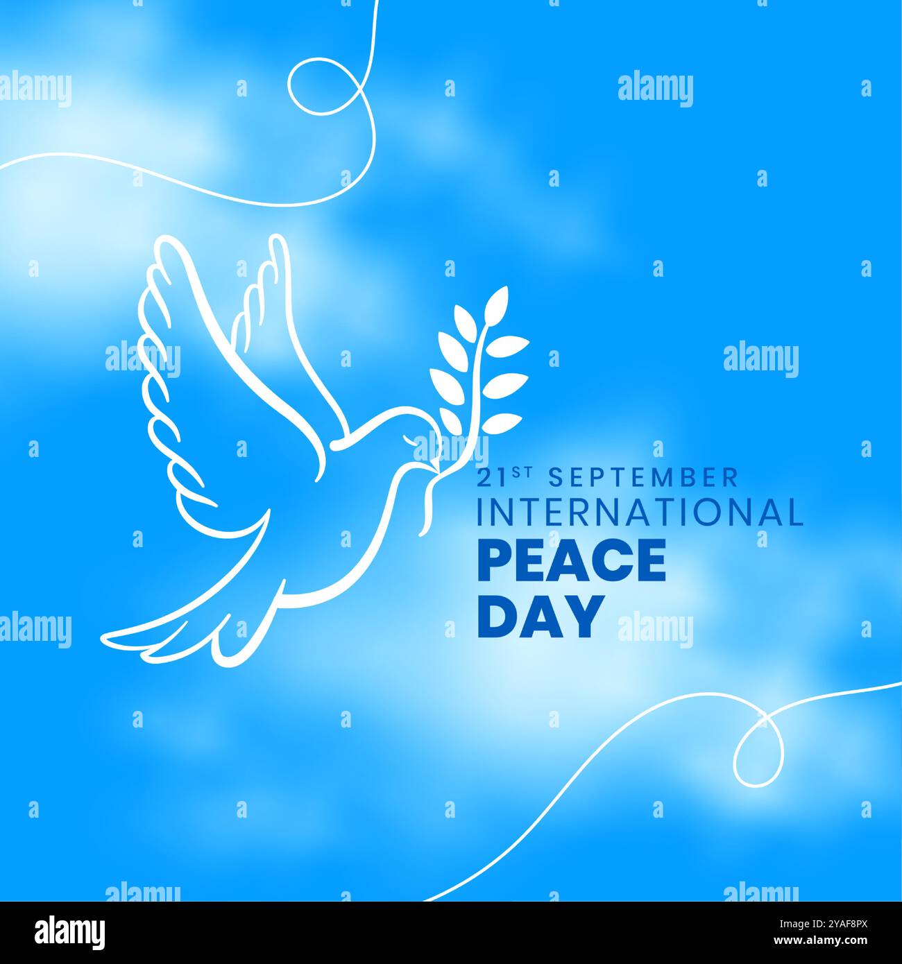 21st september world peace day message background with smoke effect ...
