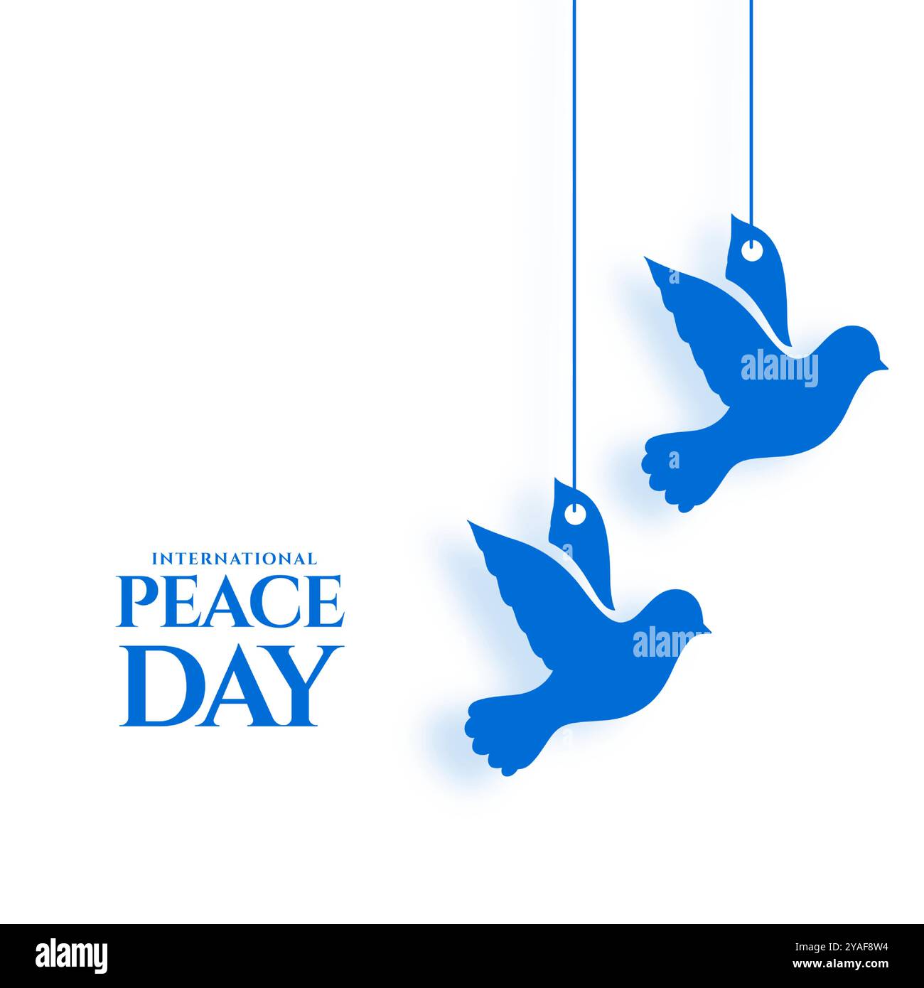 international peace day celebration poster with hanging dove bird ...