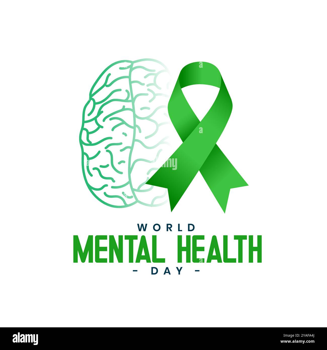 10th october world mental health day poster with human brain design vector Stock Vector Image ...