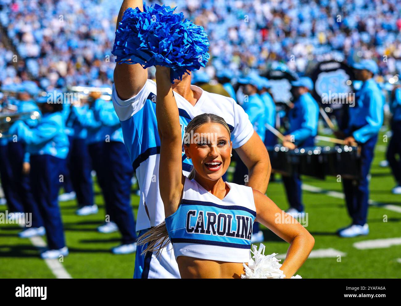 October 12, 2024: UNC Cheerleader. NCAA football game between Georgia ...