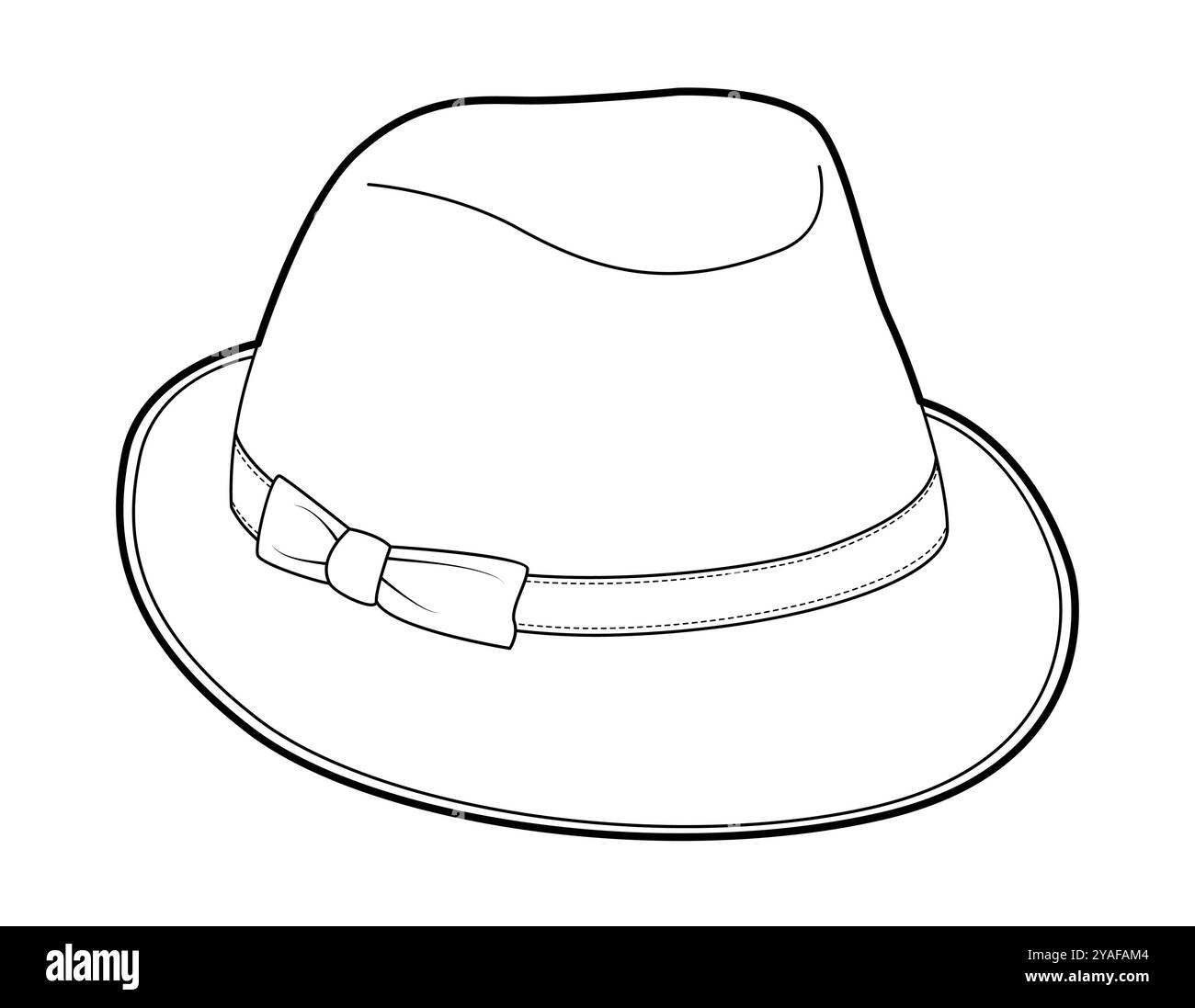 Fedora Hat with band and bow. Head Fashion accessory cap clothing ...