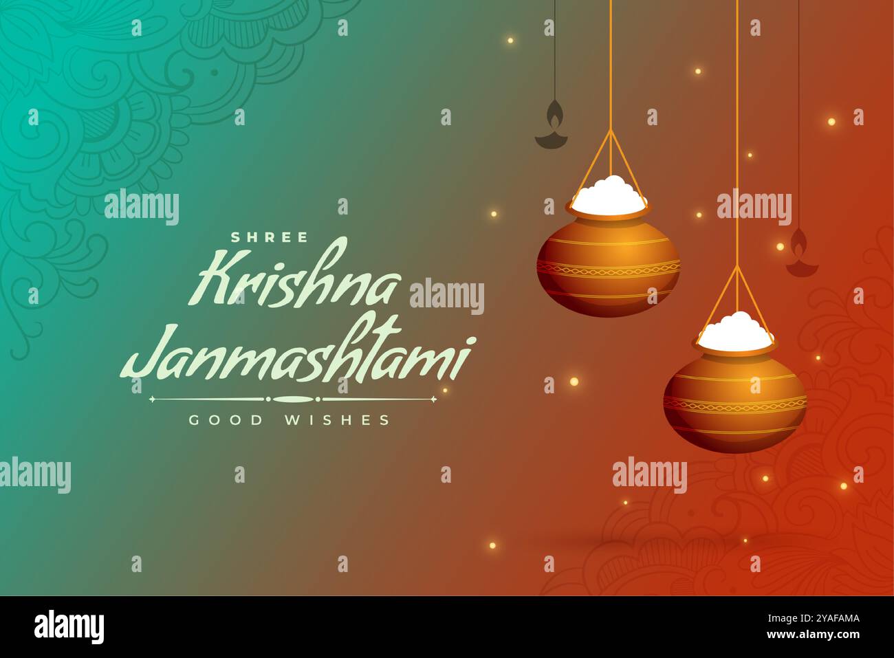 hanging matki for krishna janmashtami festival vector Stock Vector ...