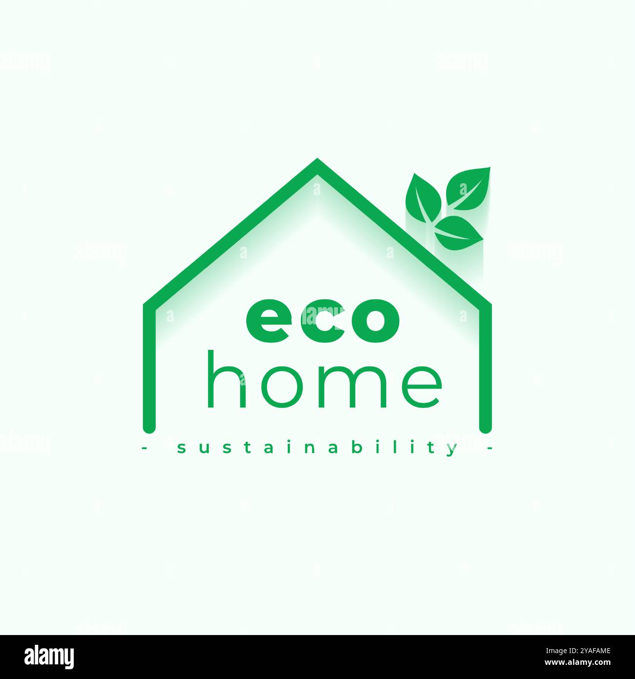 bio friendly eco home symbol background with leaves design vector Stock ...