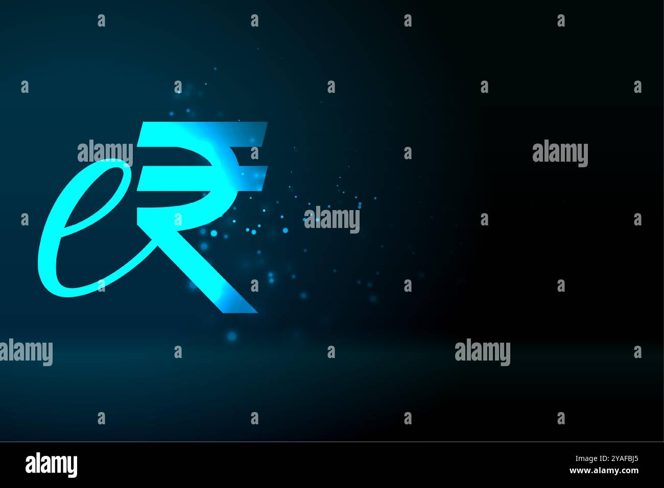 glowing indian eINR erupi symbol technology background for digital ...