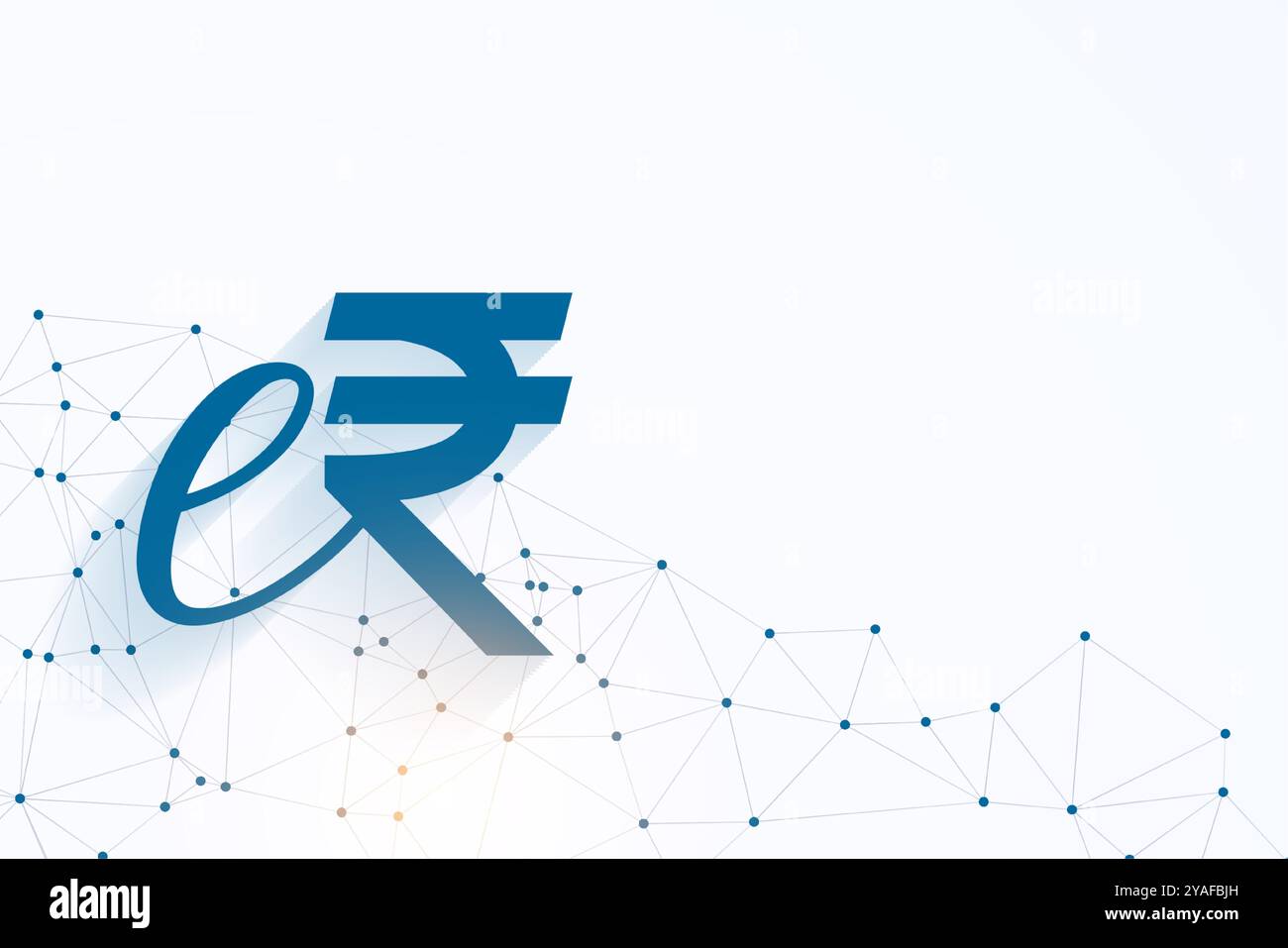virtual money e-rupi erupee symbol in network connection background ...