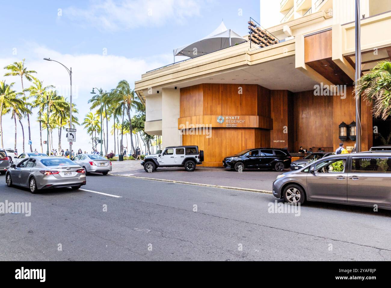 Oahu, Hawaii, USA - February 27th, 2024: Outside the Hyatt Regency ...