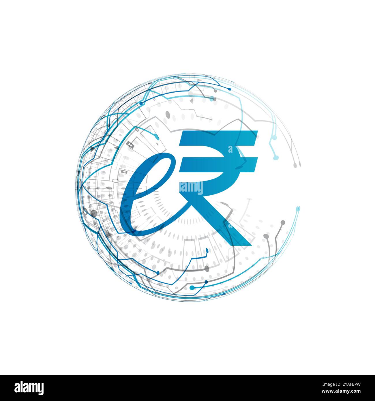 digital eINR e-rupi currency technological background for secure ...