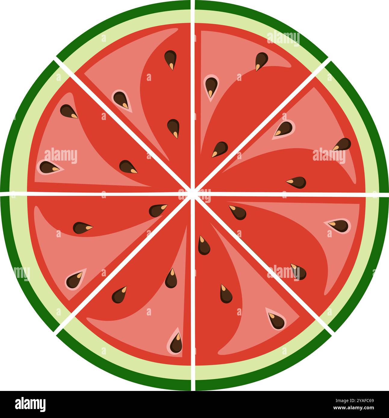 Watermelon slices illustration. Flat vector illustration of watermelon ...
