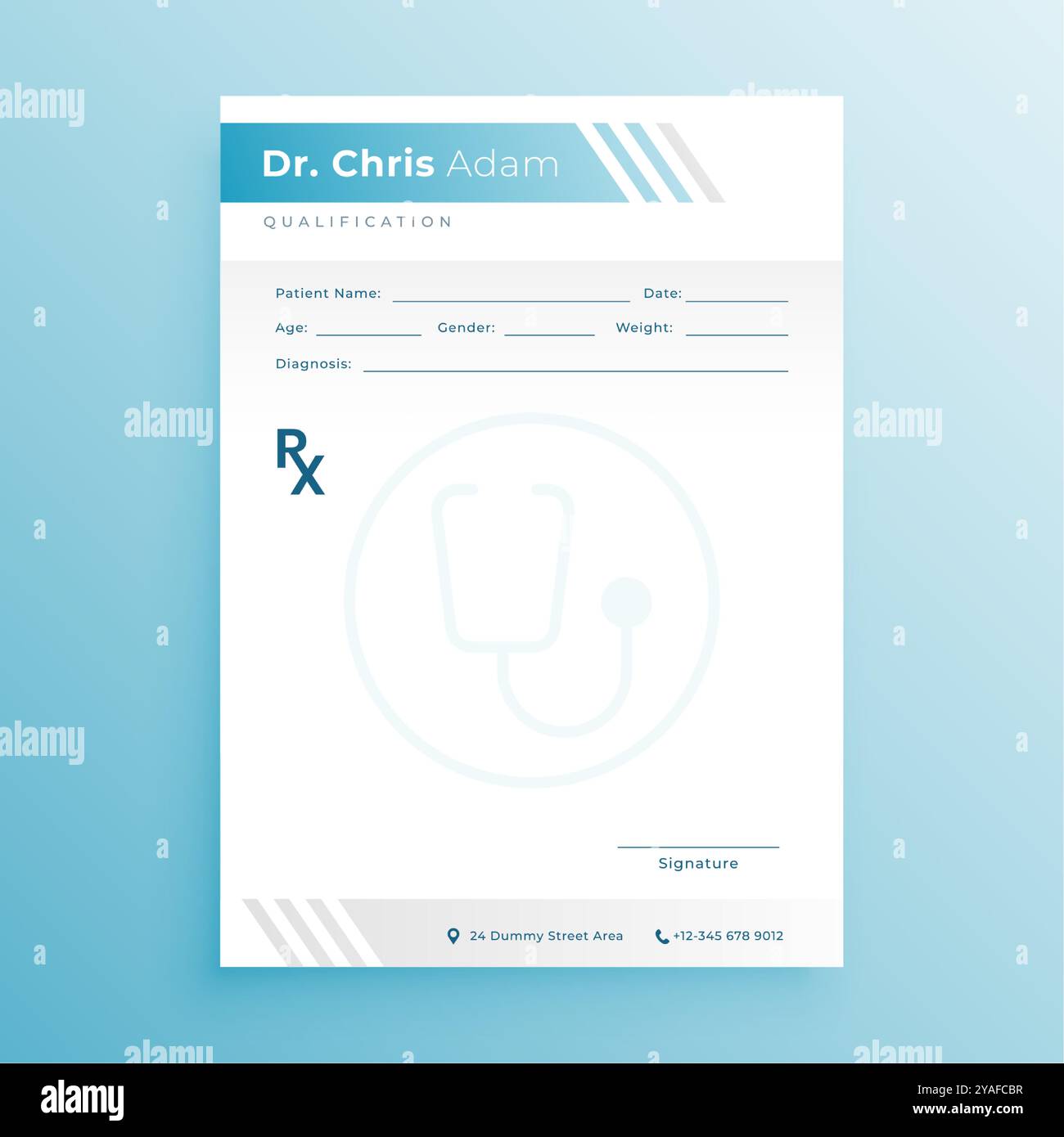 modern Rx doctor prescription pad template for medical health vector ...