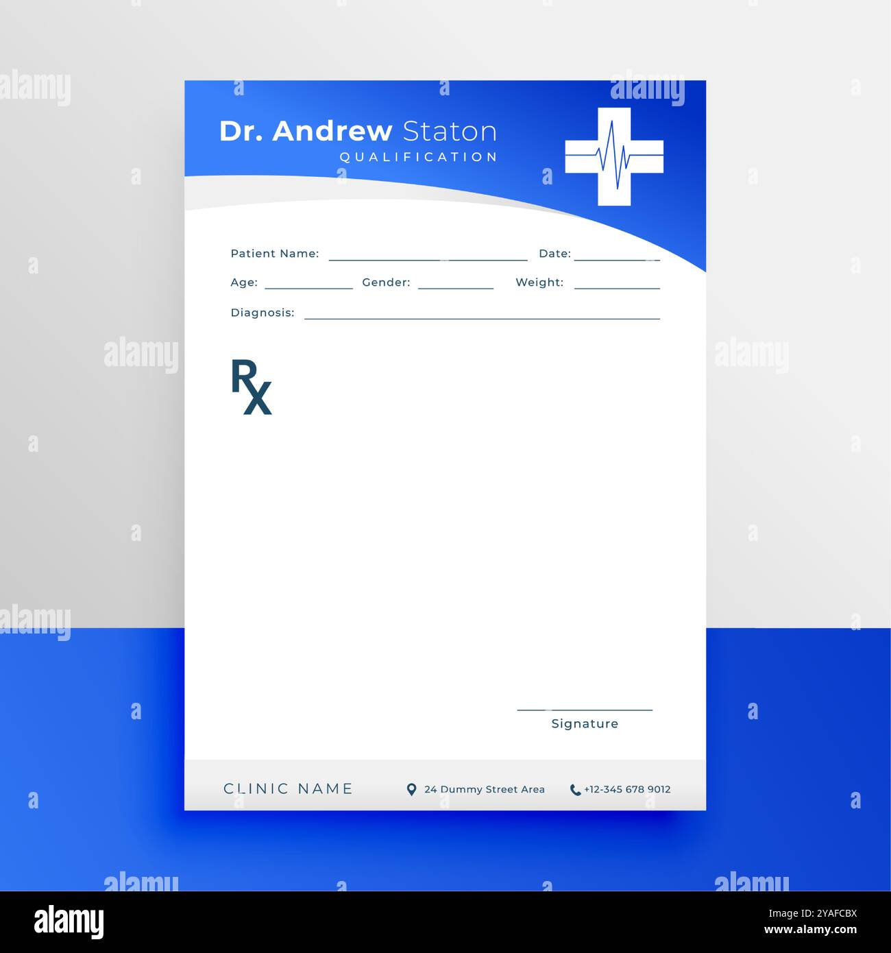 formal medical prescription pad flyer for medicines and pills vector ...