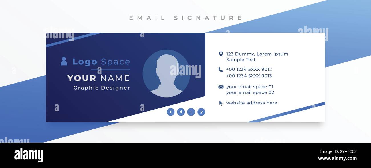 stylish email signature card template design for business promo Stock ...