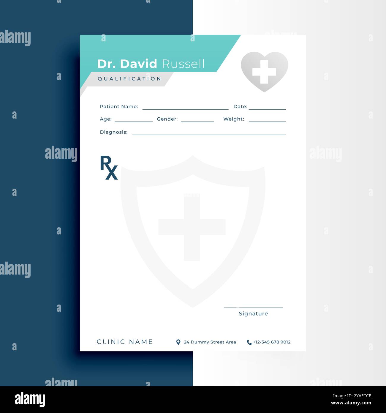 flat style a4 medical prescription pad flyer design vector Stock Vector ...