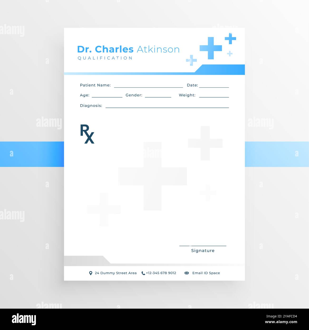 modern a4 blank medic prescription pad flyer for hospital or pharmacist ...