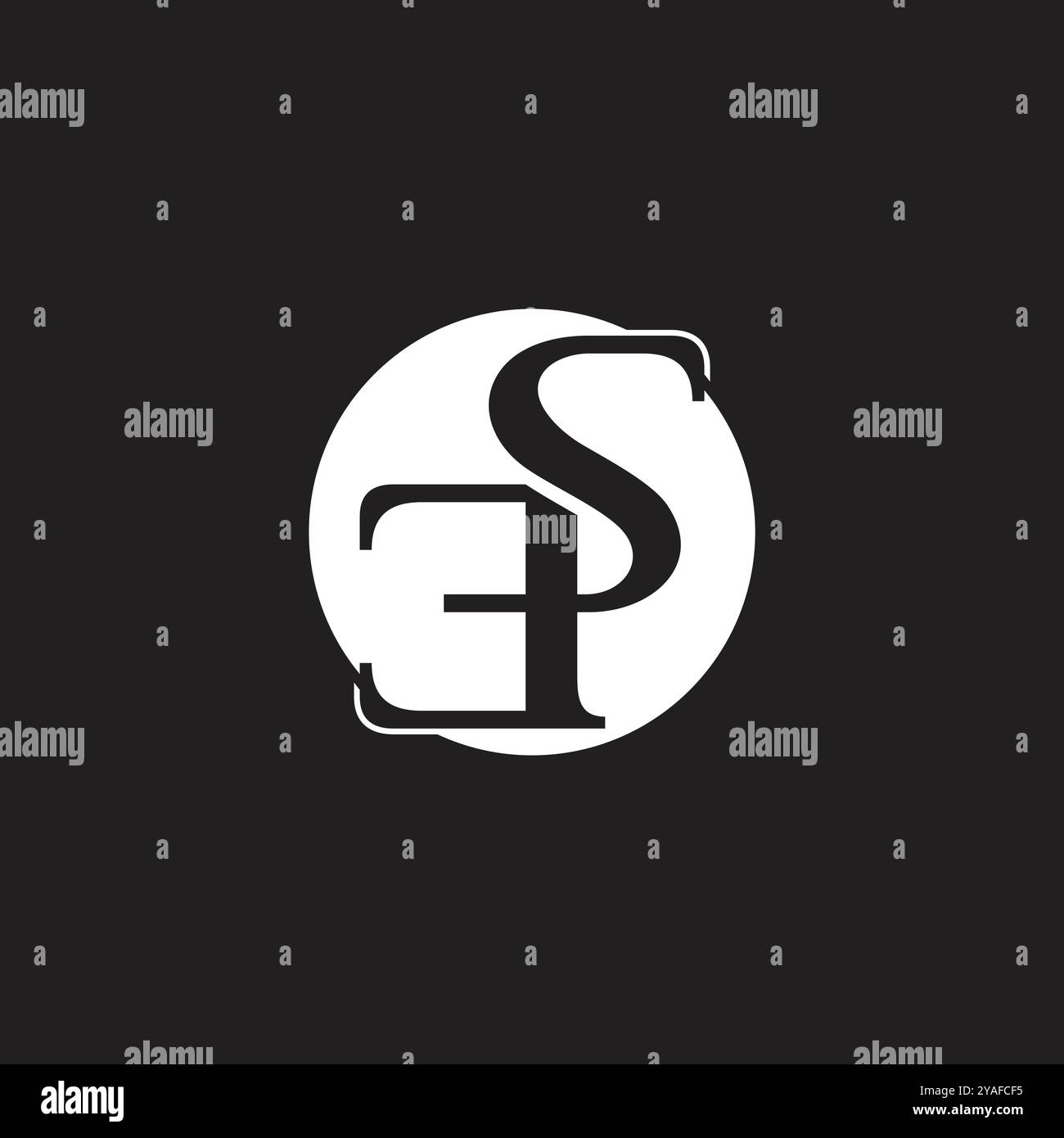 letter se abstract silhouette circles negative space simple logo vector ...