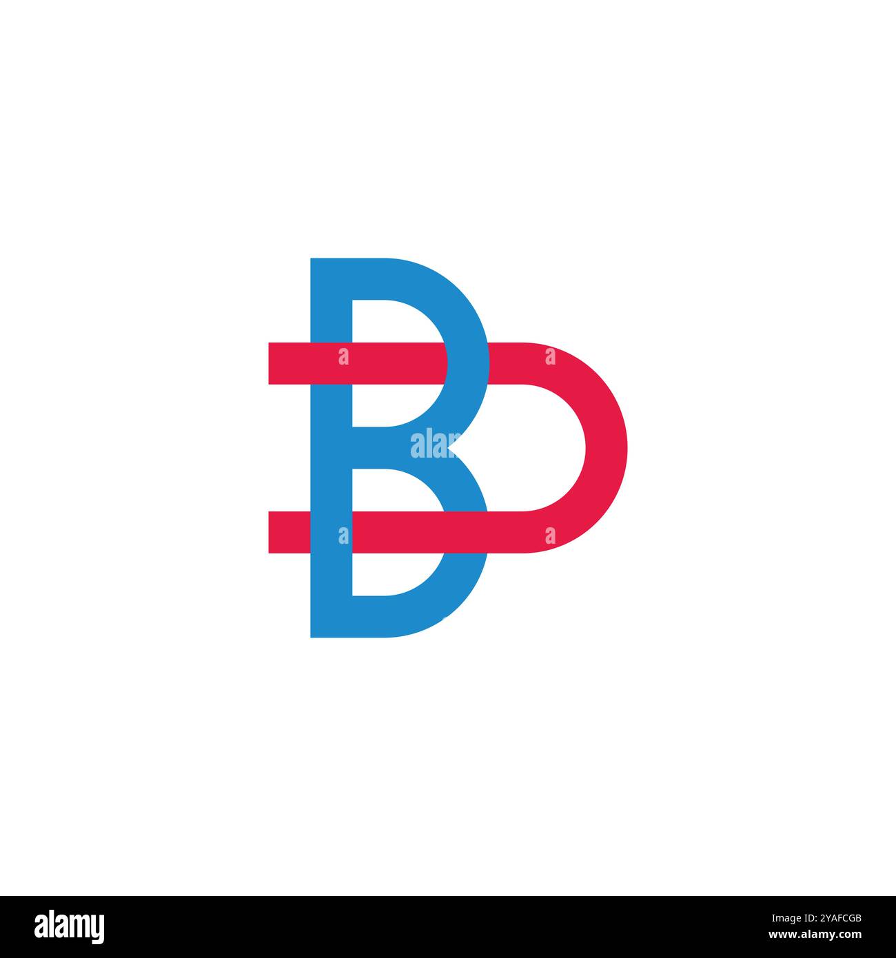letters bd simple colorful overlapping lines logo vector Stock Vector ...