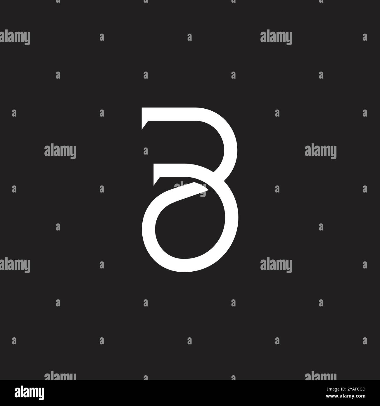 letter b linked curves overlap simple logo vector Stock Vector Image ...