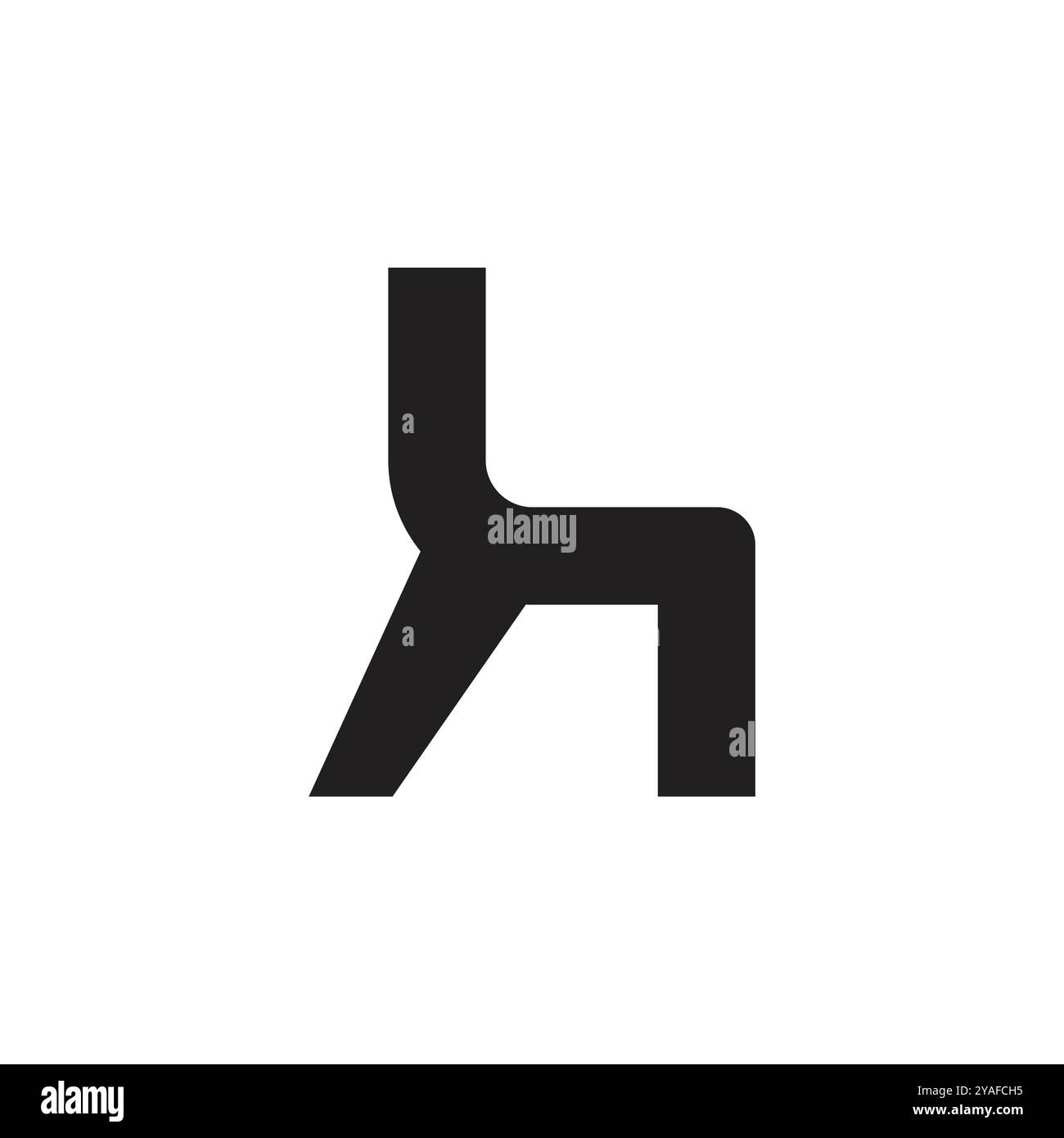 letter h simple chair shape symbol logo vector Stock Vector Image & Art ...