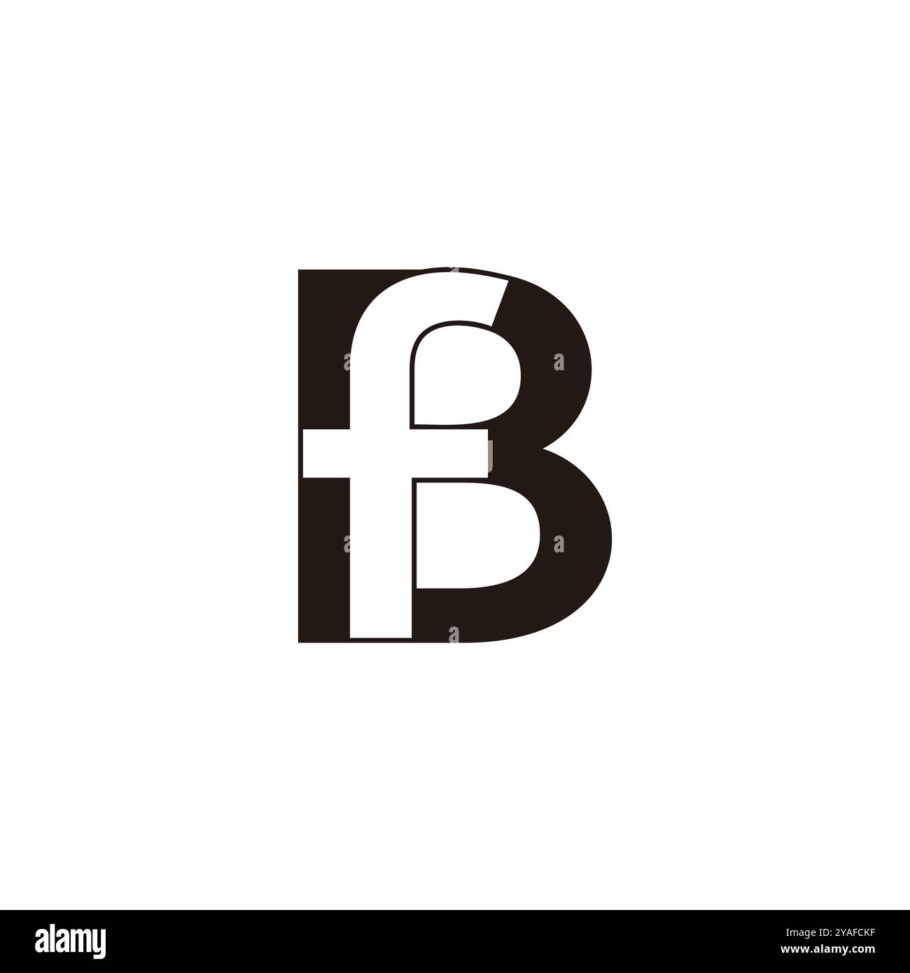 letter bf simple geometric negative space logo vector Stock Vector ...