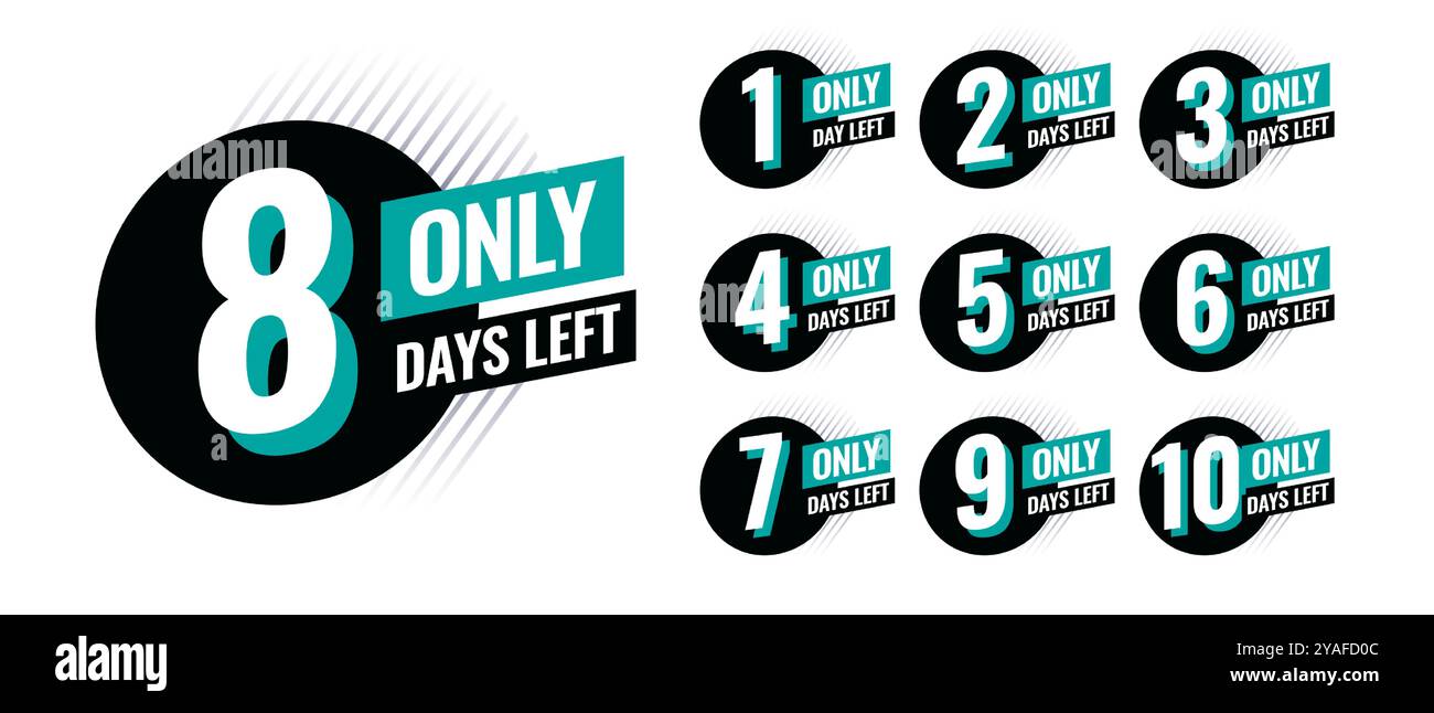 number days left countdown tag template for marketing vector Stock Vector Image & Art - Alamy