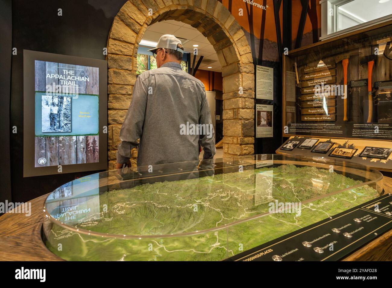 Appalachian Trail exhibit inside the Amicalola Falls State Park Visitor ...