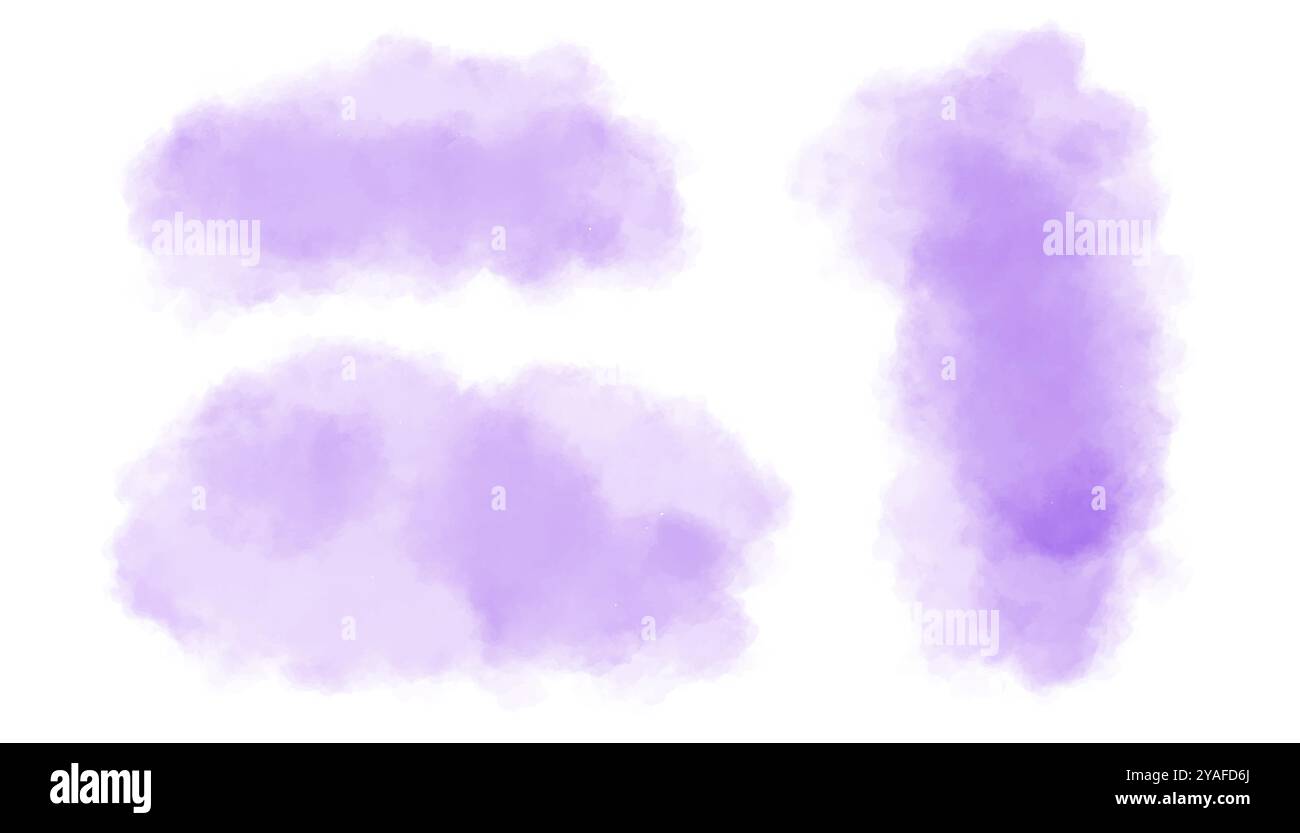 brush stroke style purple color tone background in set of three vector ...