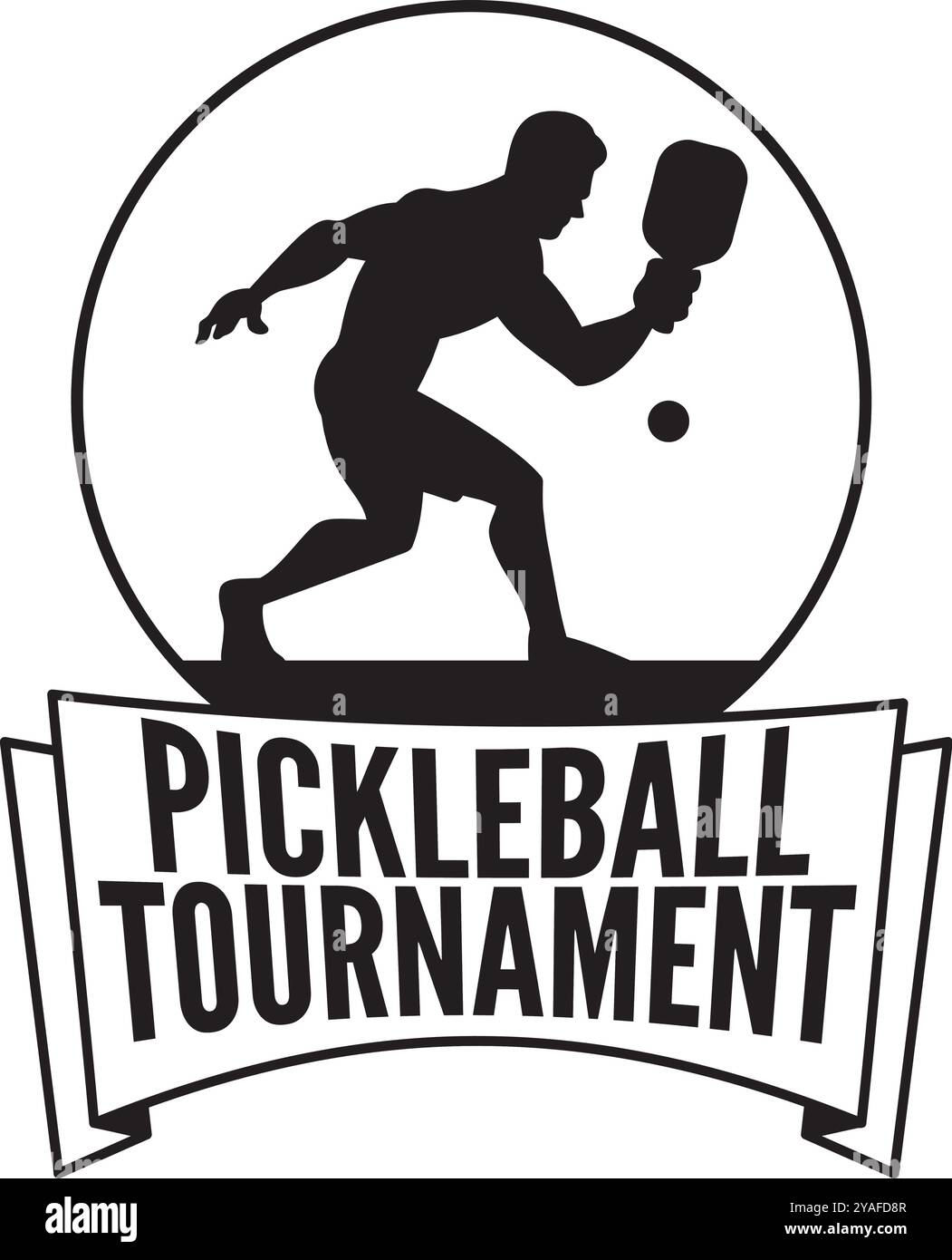 Pickleball Tournament, Hand Drawn Vector illustration, Isolated On ...