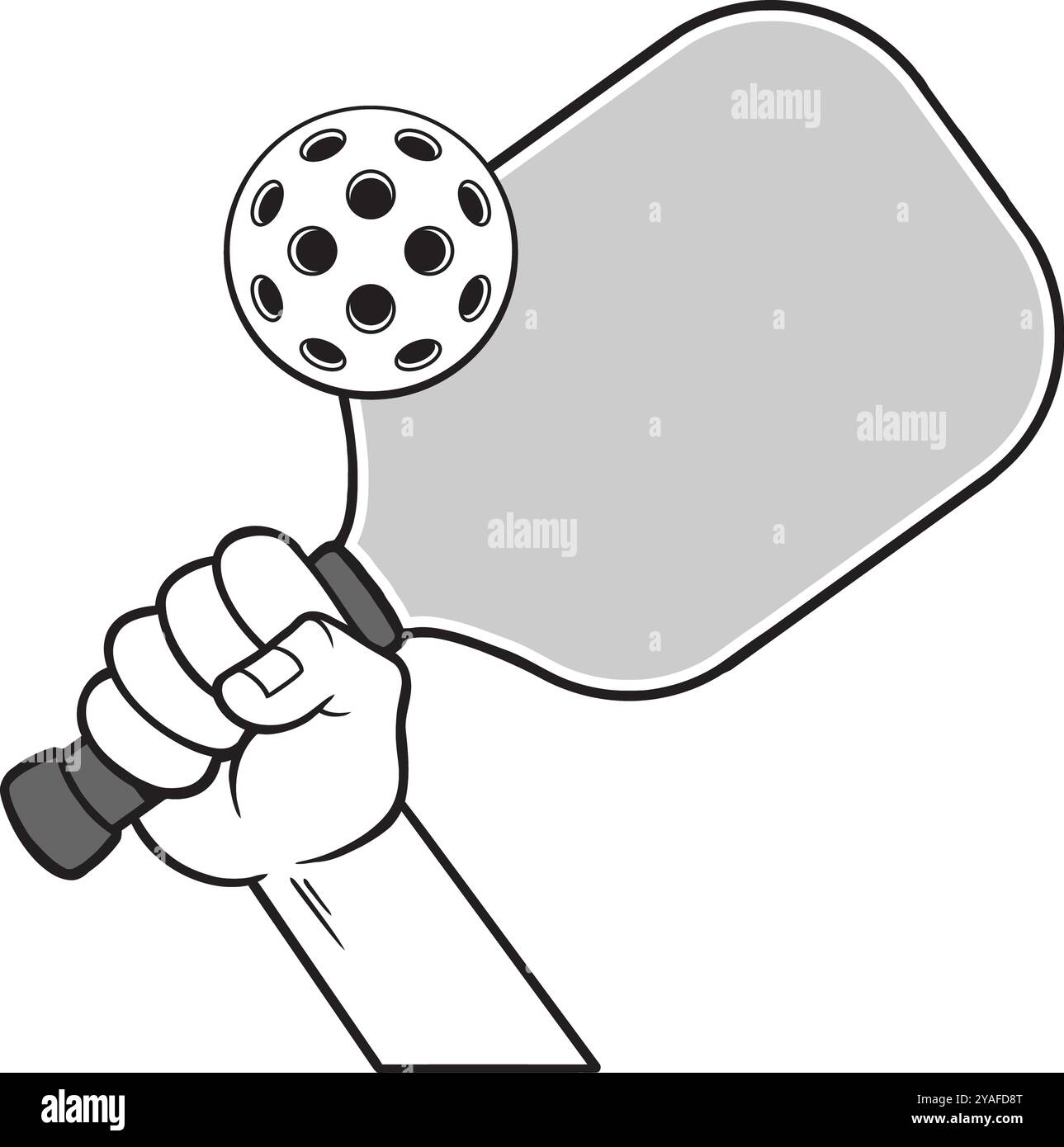 Pickleball Player Hand Illustration, Hand Drawn Vector illustration ...