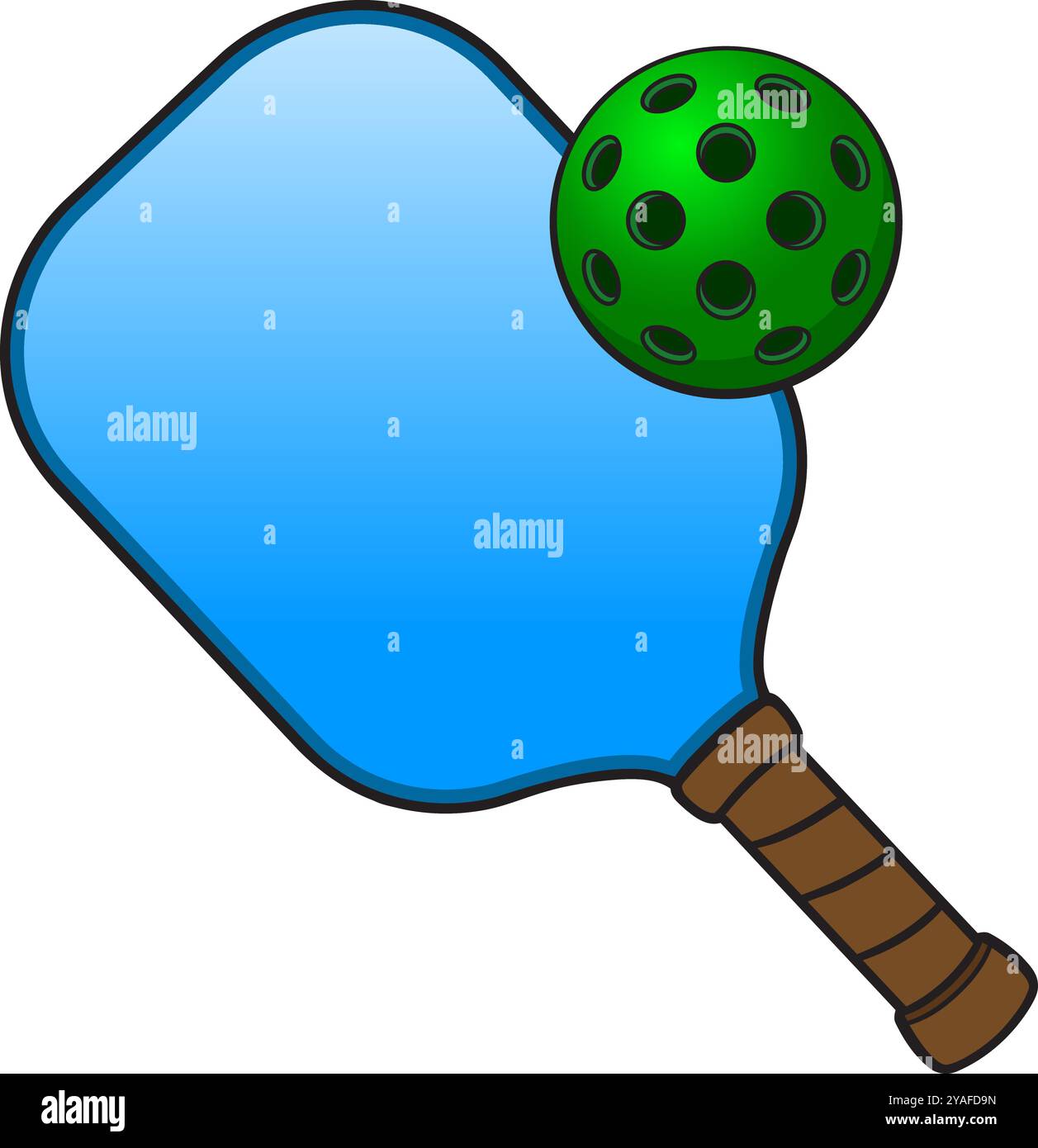 Pickleball Paddle and Ball, Hand Drawn Vector illustration, Isolated On ...