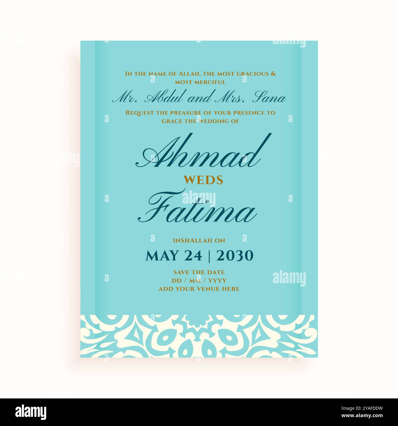 elegant muslim nikah ceremony ecard template for couples special day ...