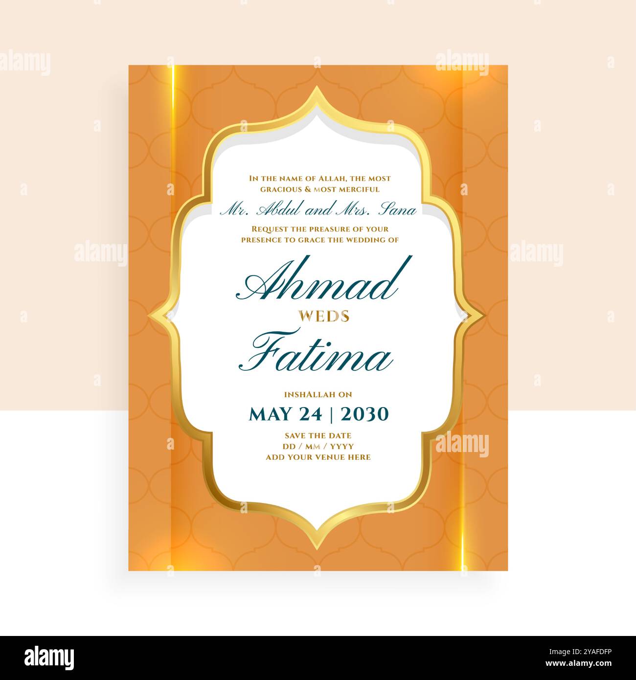 eye catching islamic wedding invitation card template for digital post ...