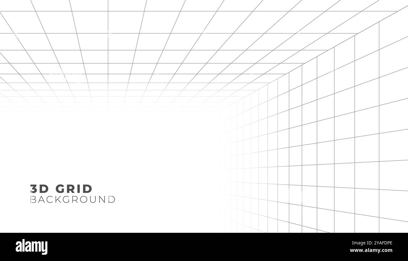 3d wireframe grid room hi-res stock photography and images - Alamy