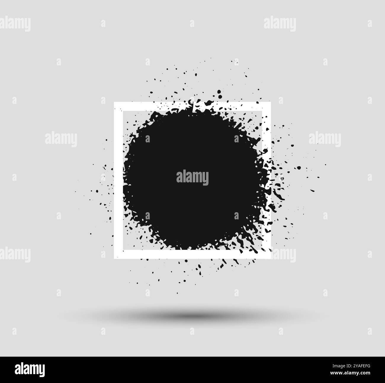 Grunge frames. Paint stain borders set. Vector round ink splash ...