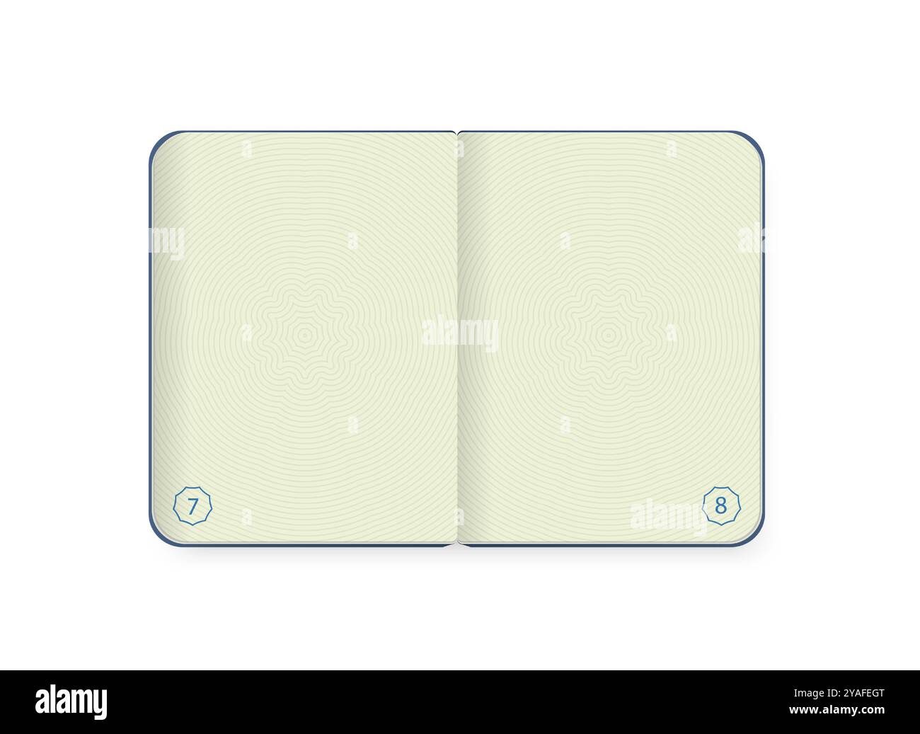Vector passport blank pages for stamps. Empty passport with watermark ...