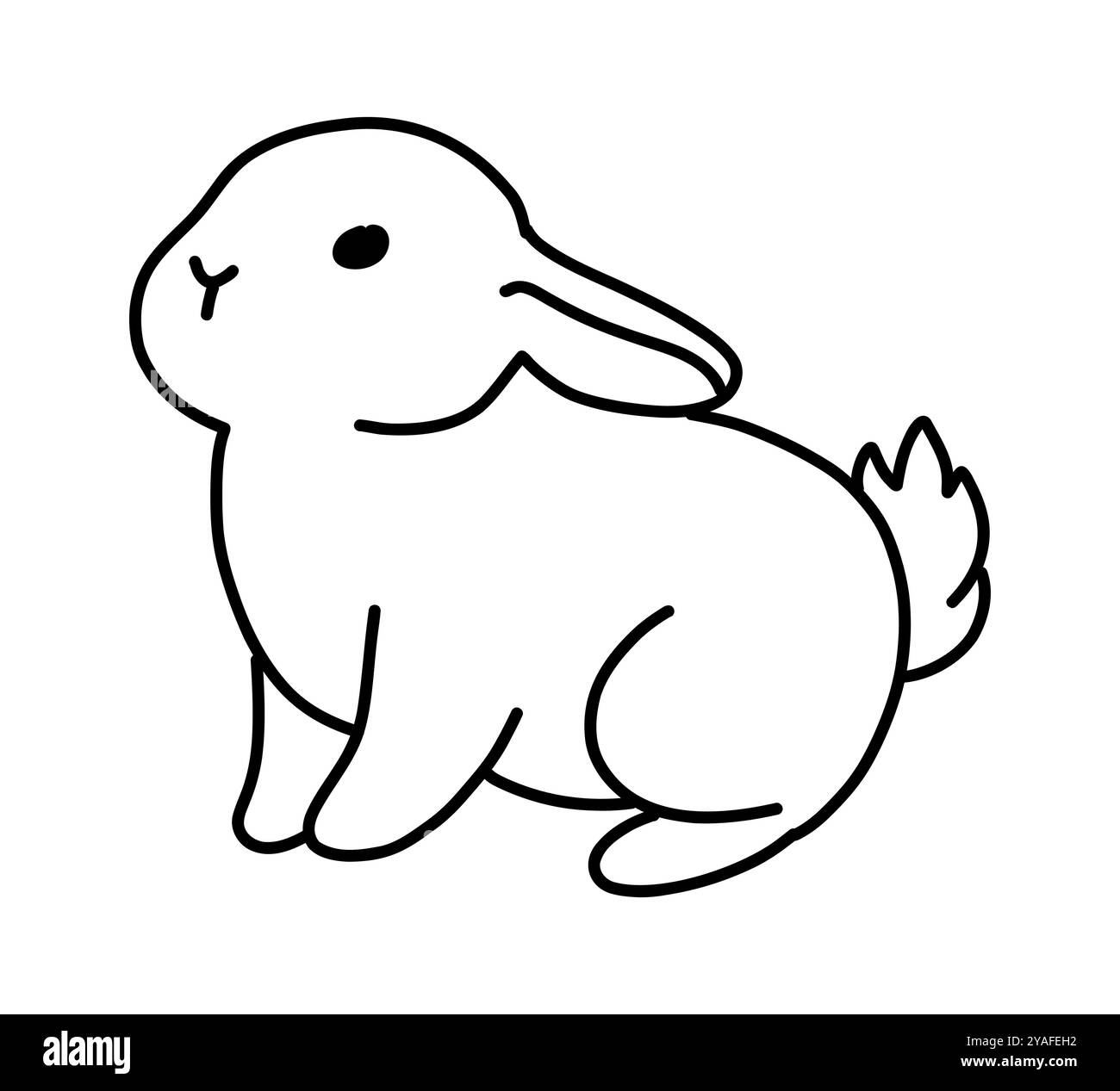 Hand-drawn vector rabbit icons set. Simple cartoon bunny isolated Stock ...