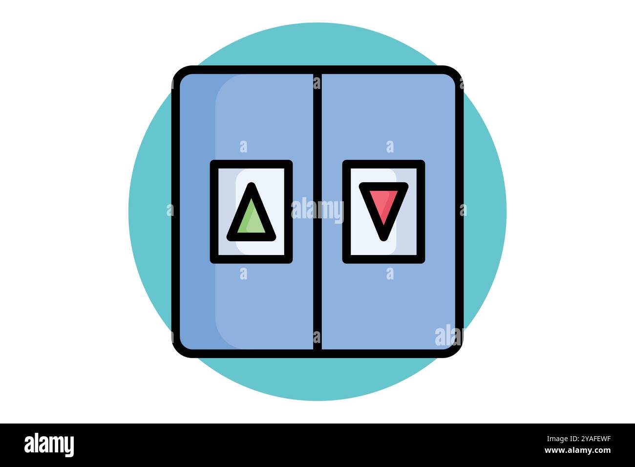 Elevator icon. colored outline icon style. up and down arrow. icon ...