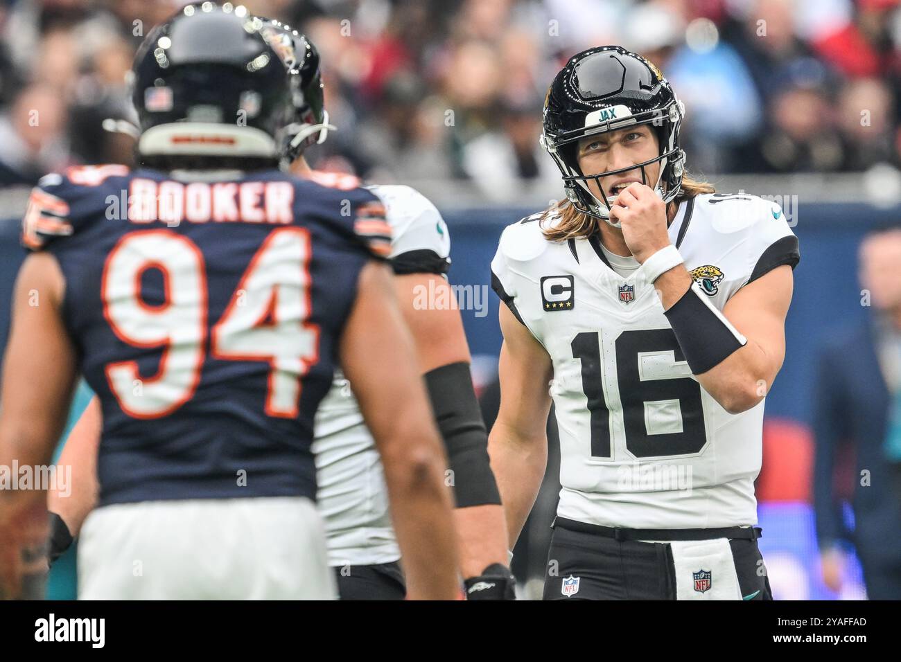 Trevor Lawrence of the Jacksonville Jaguars during the Week 6 match ...