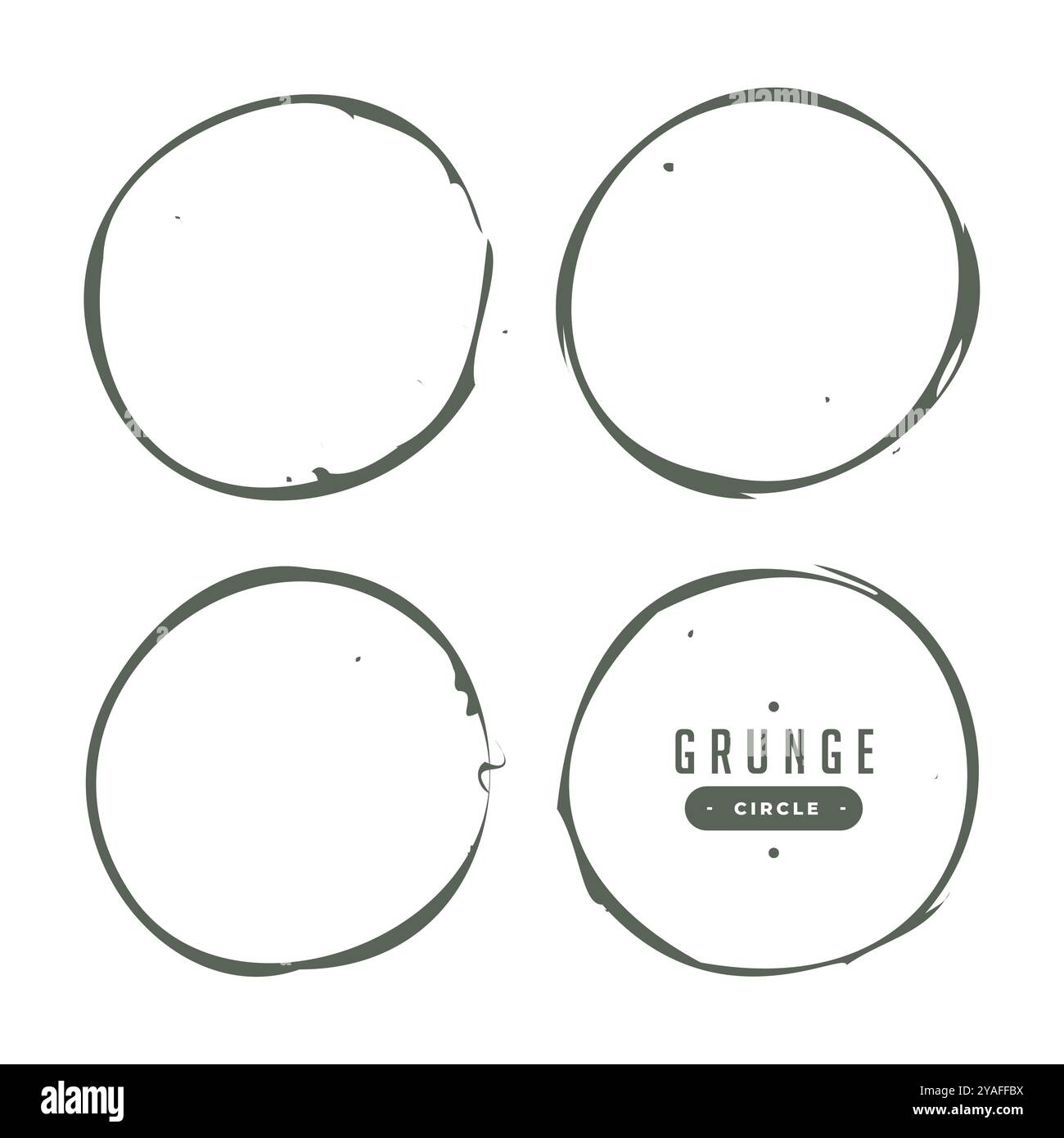 set of empty enso round frame in grungy style vector Stock Vector Image ...