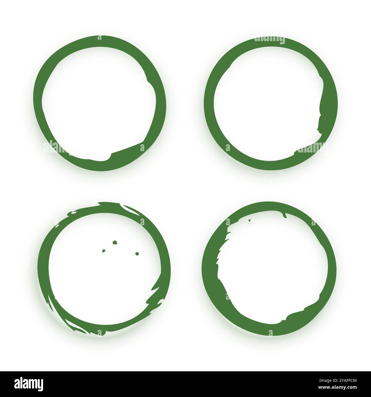 set of abstract grungy enso round shape frame design vector Stock ...