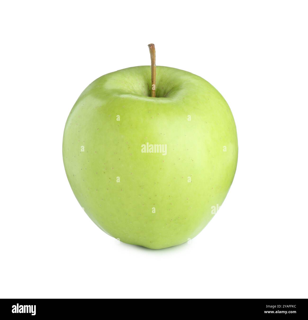One ripe green apple isolated on white Stock Photo - Alamy