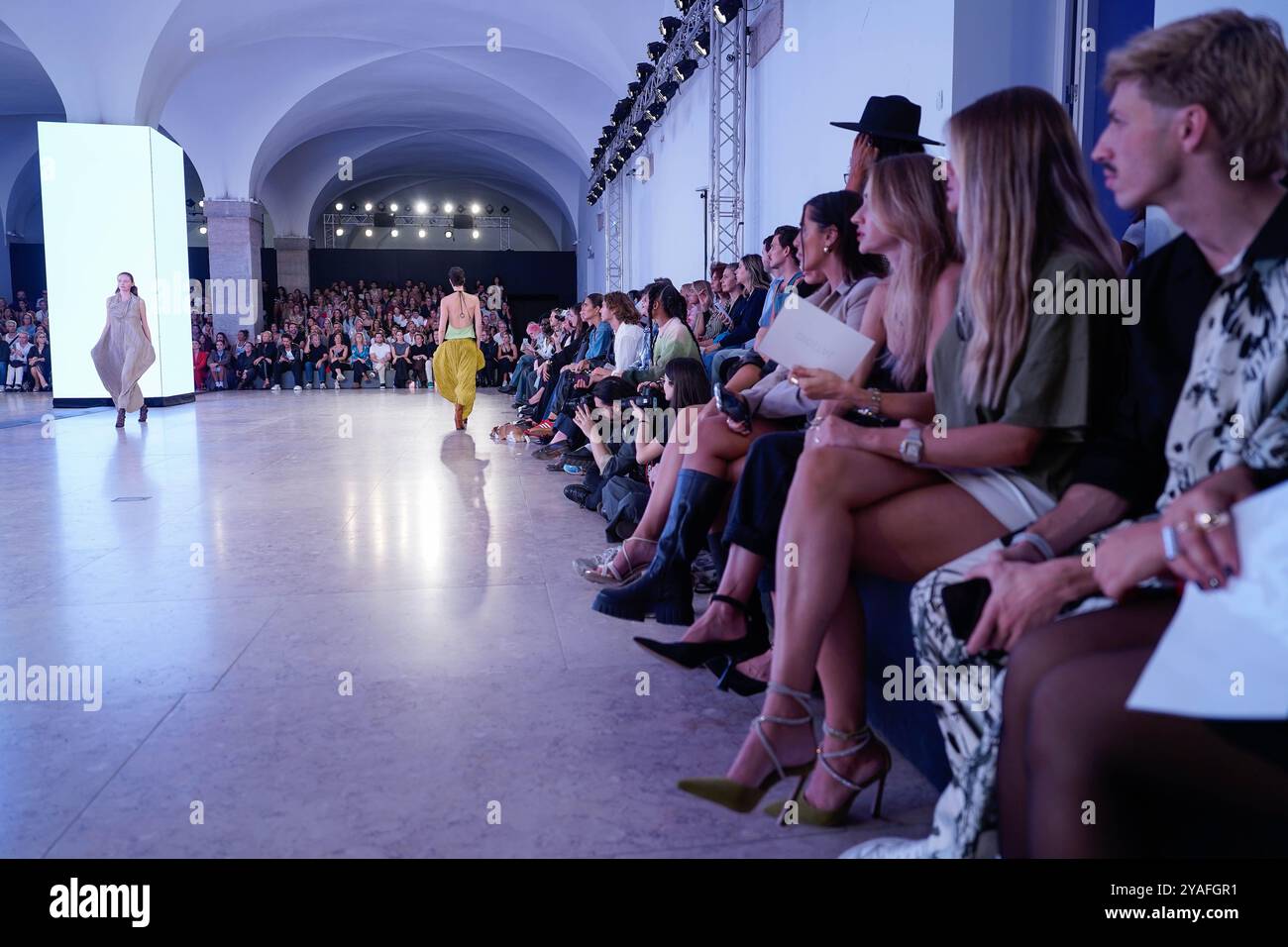 A model walks the runway during Luis Buchinho fashion show at ...