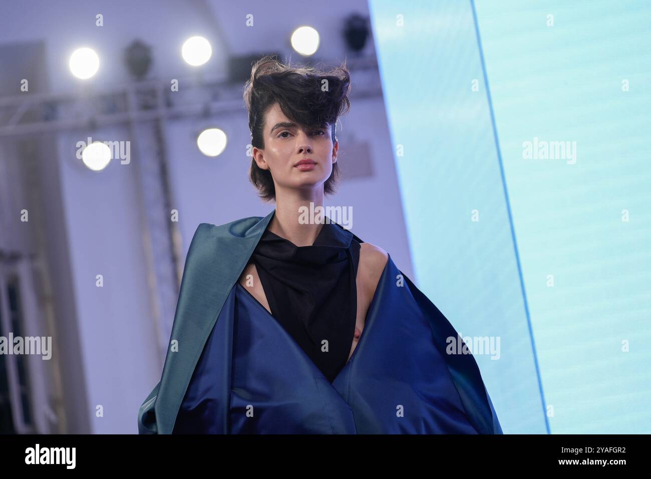 A model walks the runway during Luis Buchinho fashion show at ...