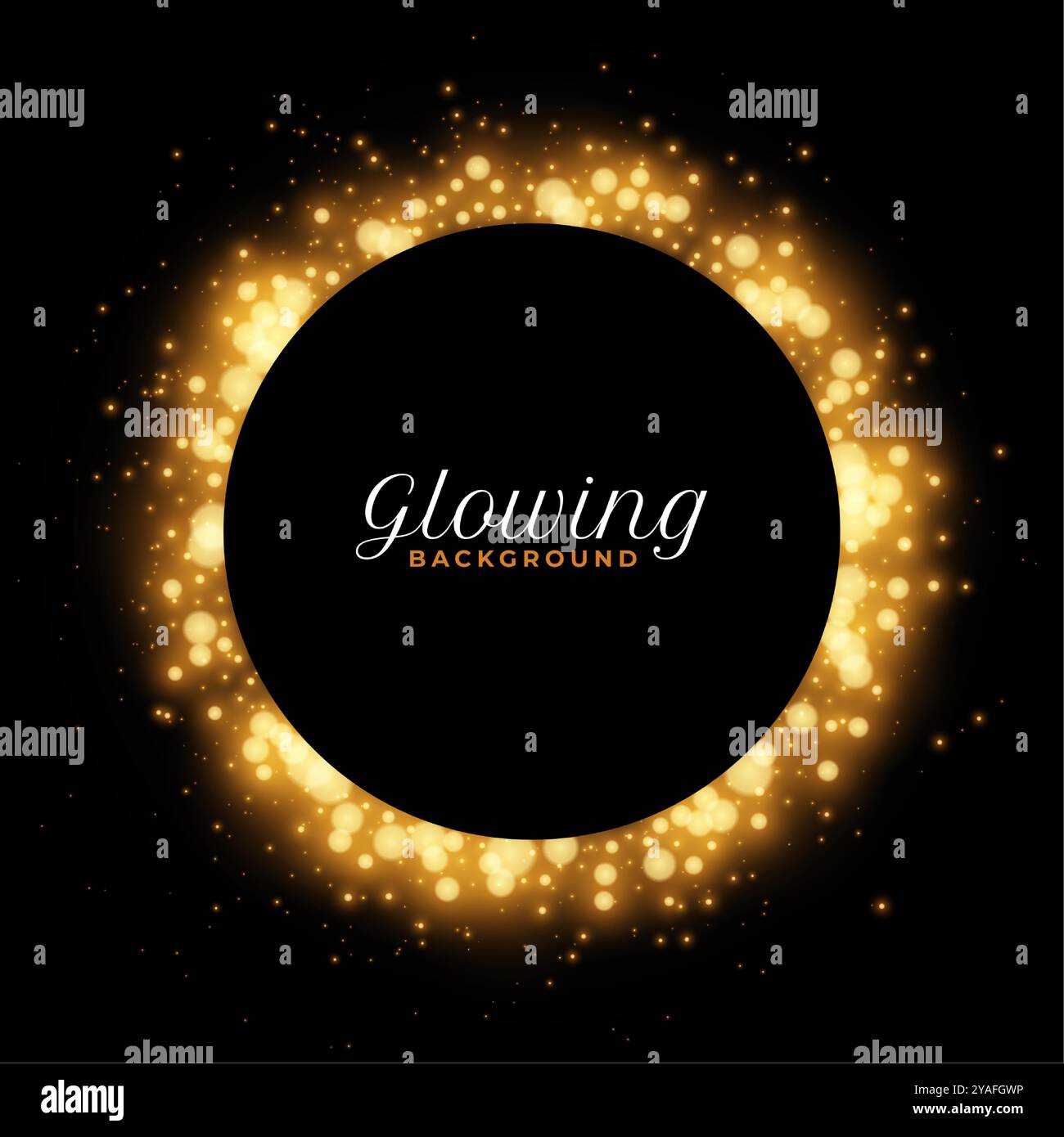 abstract and glowing particle dark background with golden light effect ...