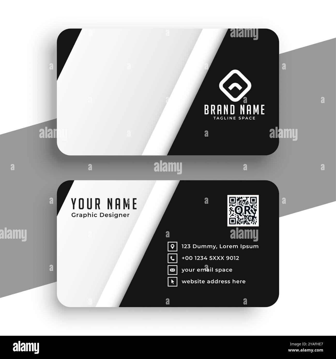 Abstract grey and black company business card template vector Stock ...