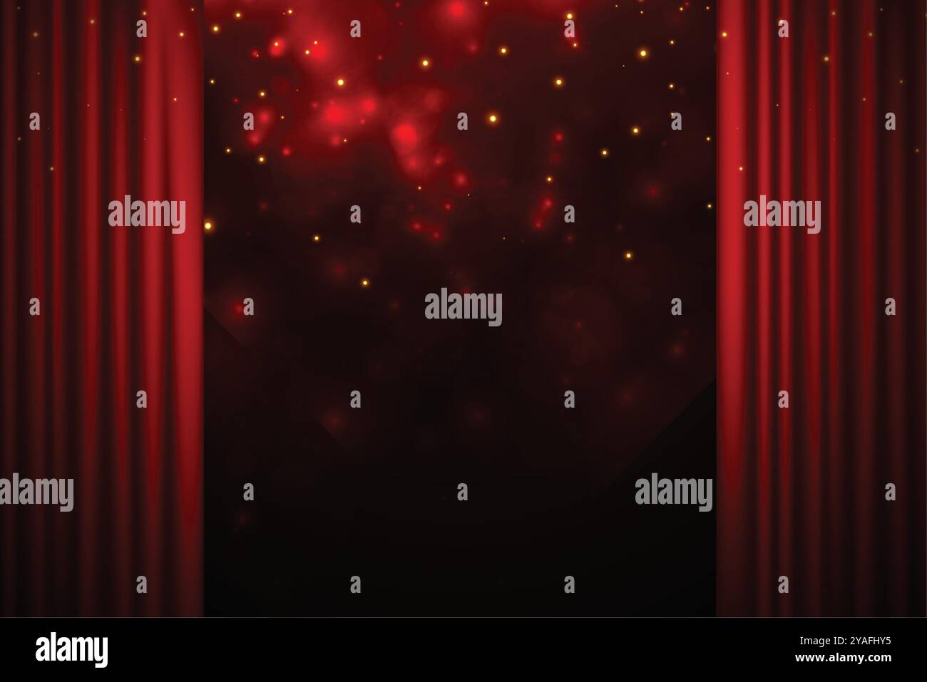 decorative red curtain shiny banner for your event show vector Stock ...