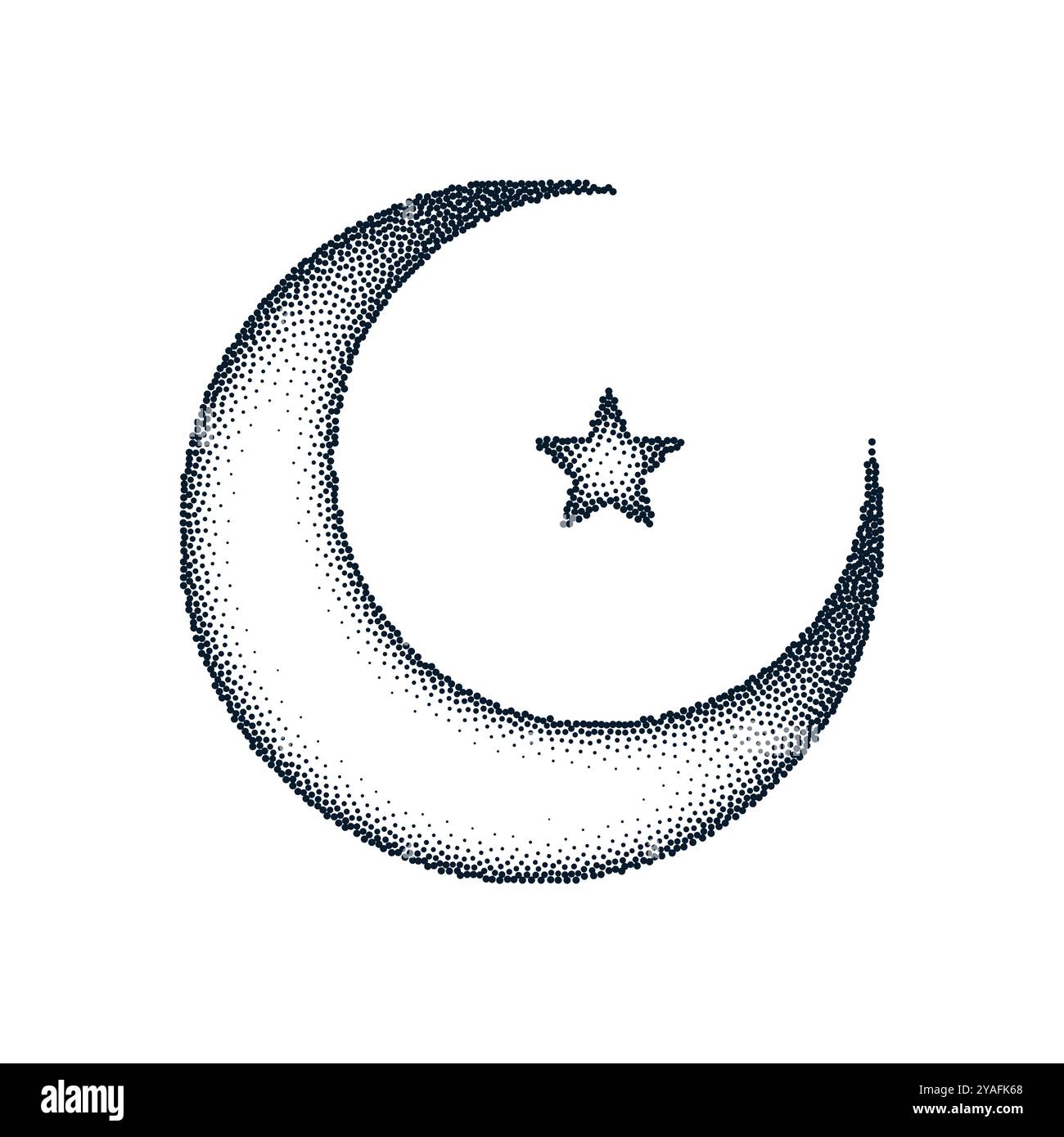 religious islamic star and crescent sign for belief and hope vector ...
