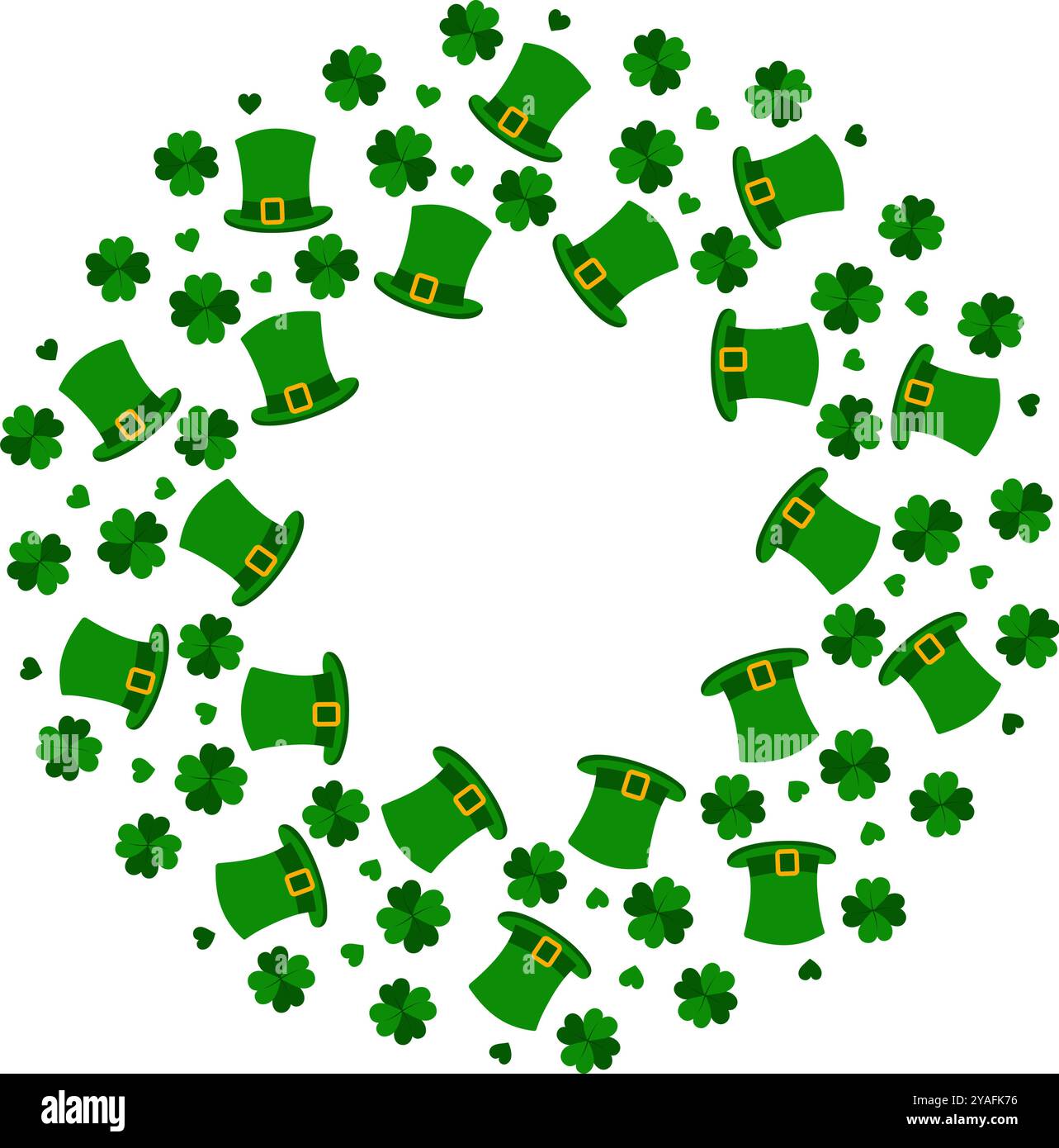 Square corner border of four leaf clover in different sizes in trendy ...