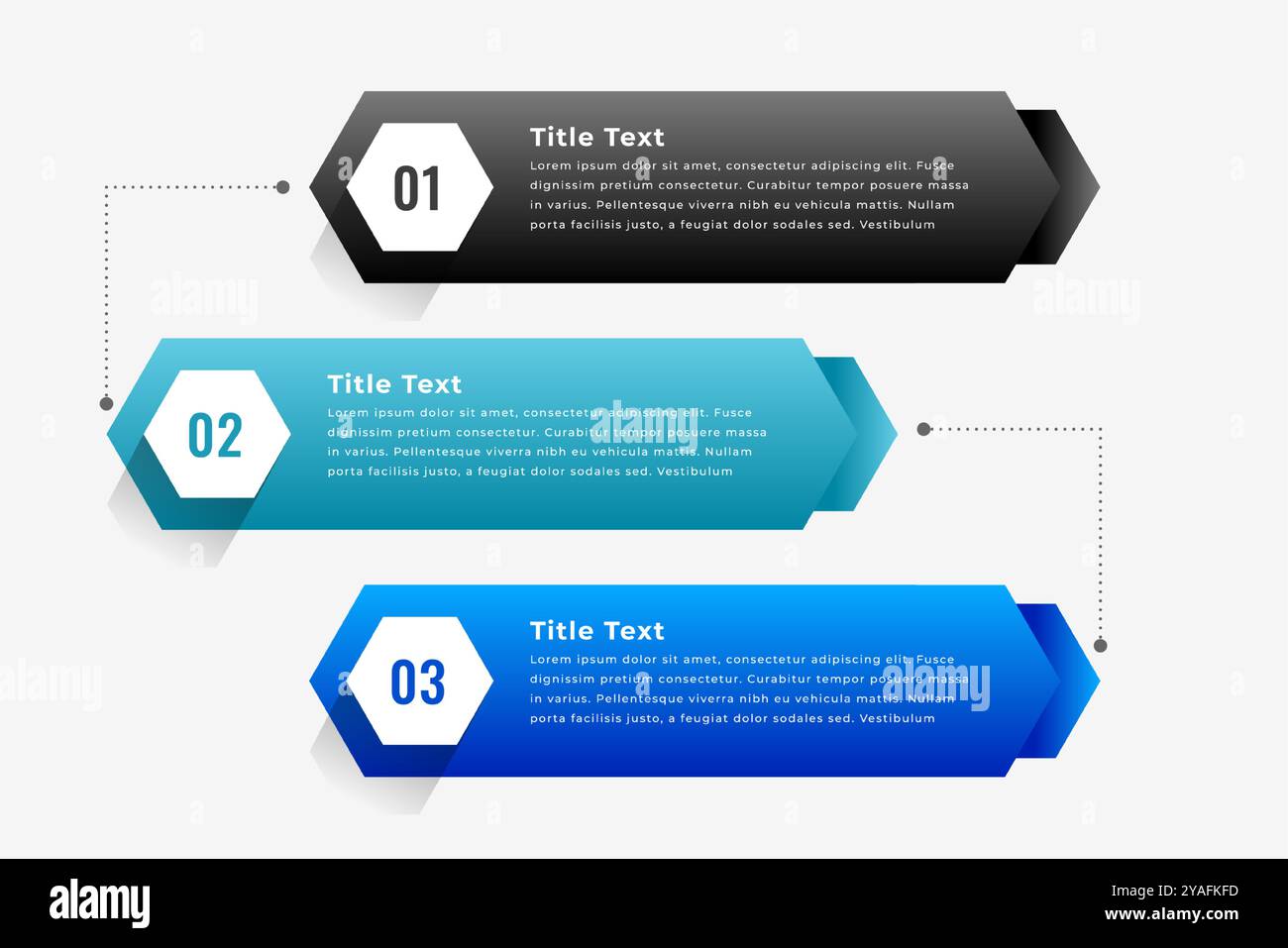 three step business option chart template for office presentation ...